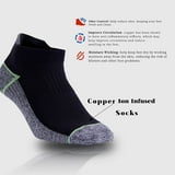 Copper Infused Ankle Socks with Odor Control, Moisture Wicking for ...