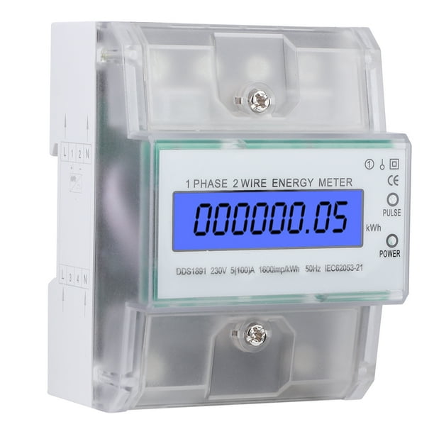 Pure Copper 230V Electric Energy Meter, Din Rail Energy Meter, Ac Grid ...