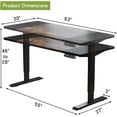Electric Height Adjustable Standing Desk CometMin 63x 30 Inches Stand ...