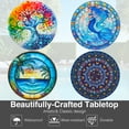KABB 17-inch Tall 14 inch Round End Table，Iron Art Tree of Life ...