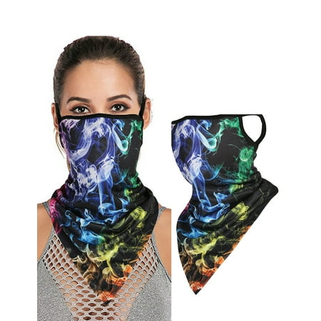 Face Bandana Neck Gaiter with Ear Loops Face Rave Balaclava Reusable ...