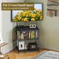 23 Inch to 50 Inch Floor Small Corner TV Stand with Storage Shelves for ...
