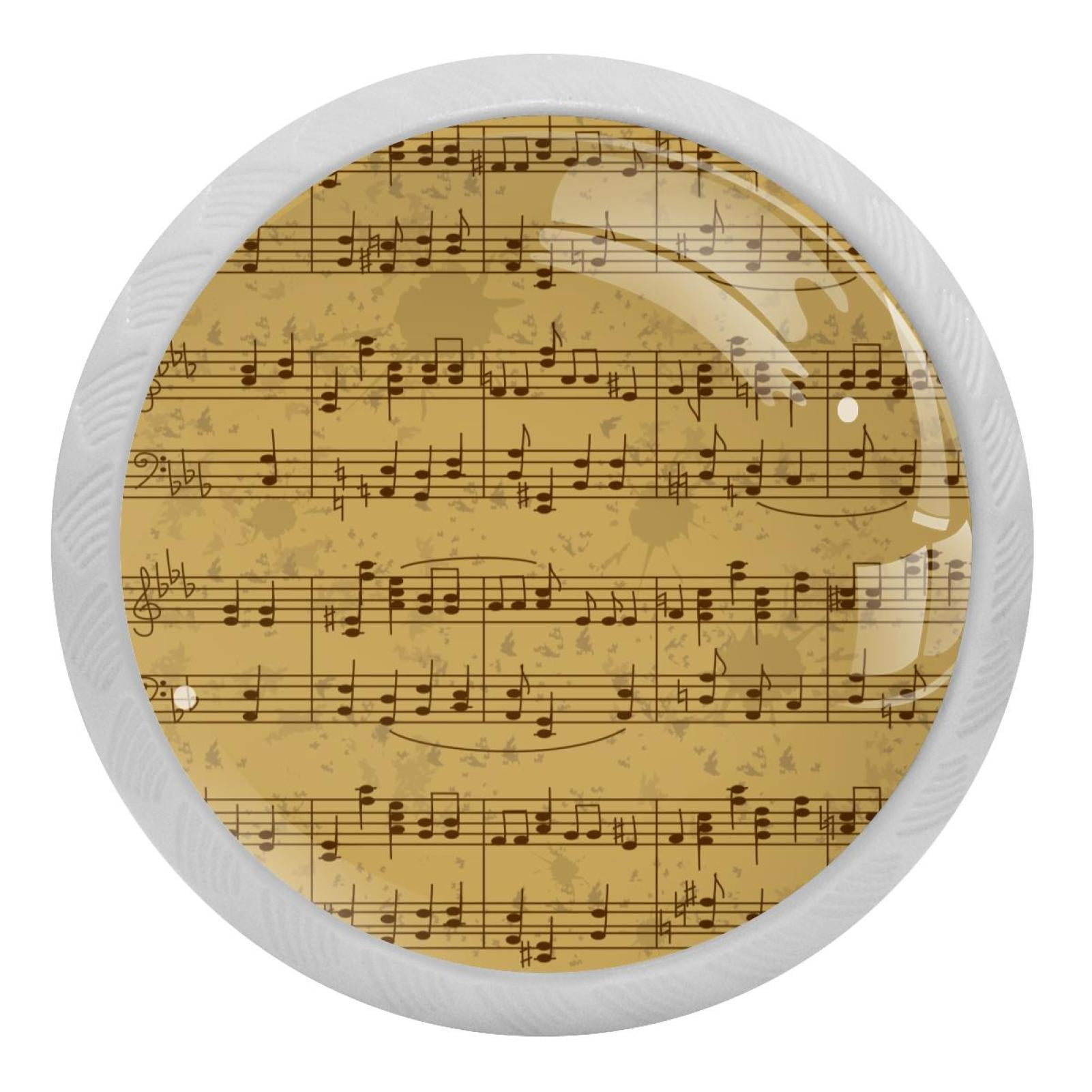 4PCS Round Music Stave Note Cabinet Fluorescence Knob Glowing in the ...