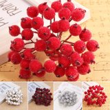 Yesbay 1 Bouquet Mini Christmas Foam Frosted Fruit Artificial Holly ...