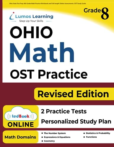 Pre-Owned Ohio State Test Prep: 8th Grade Math Practice Workbook and ...