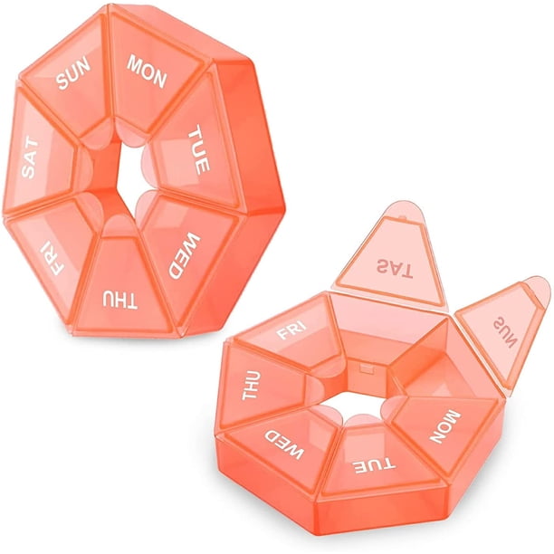 Pill Box, 2 Pack Portable Pill Box Medicine Case Medicine Vitamin ...