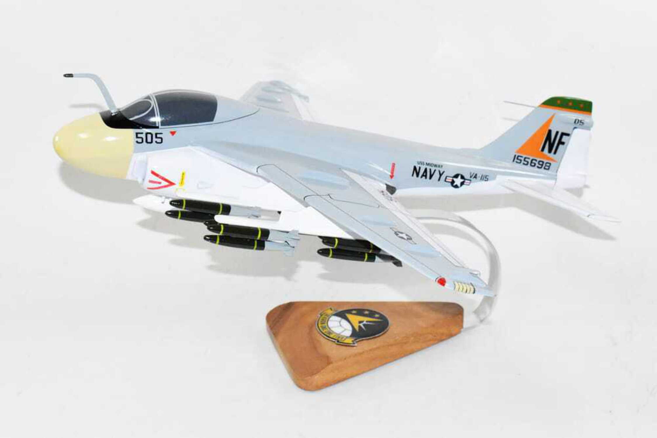 VA-115 Arabs USS Midway 1972 A-6A Intruder Model, 1/36th Scale ...