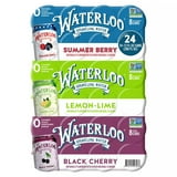 Waterloo Sparkling Water Variety Pack 12 Fl Oz Cans Includes Black Cherry Lemon-Lime Summer ...