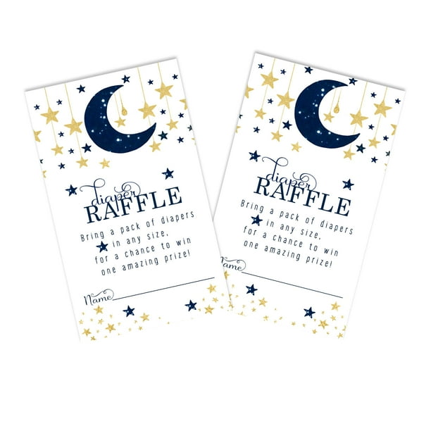 Twinkle Little Star Diaper Raffle Tickets (50 Pack) Boys Baby Shower ...