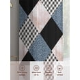 Blue Leopard Black Plaid Sheer Curtains for Living Room Bedroom ...