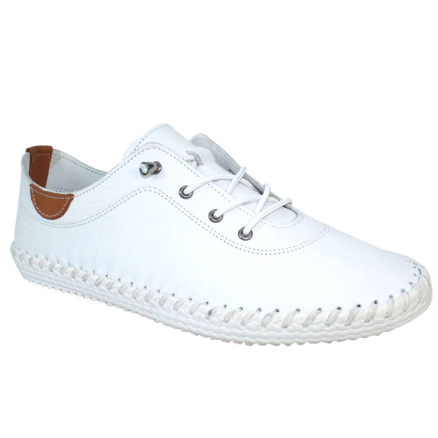 Click here for Lunar Blocks Lunar Womens St Ives Leather Plimsoll... prices