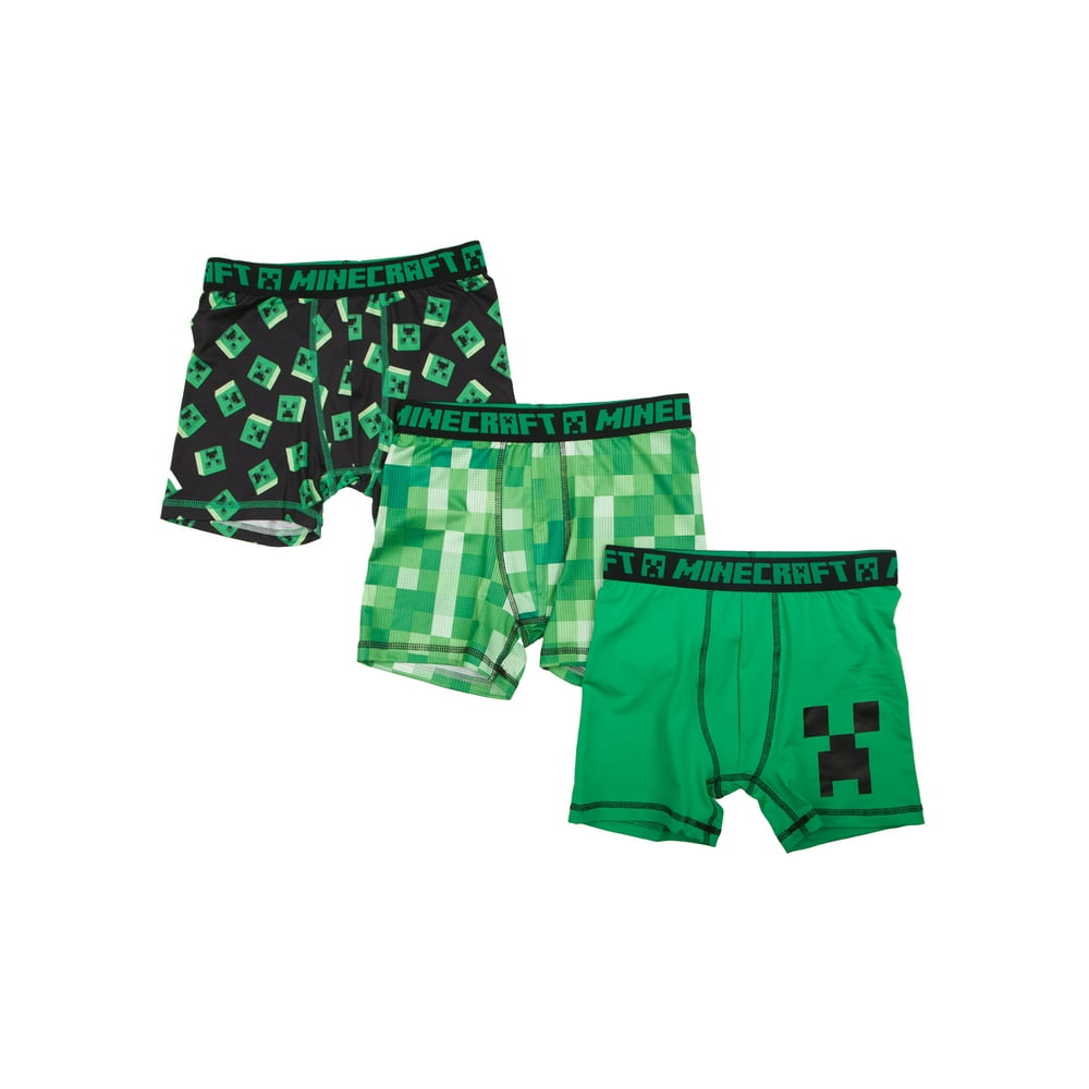 Minecraft - Minecraft, Boys Underwear, 3 Pack Poly Boxer Briefs (Little ...
