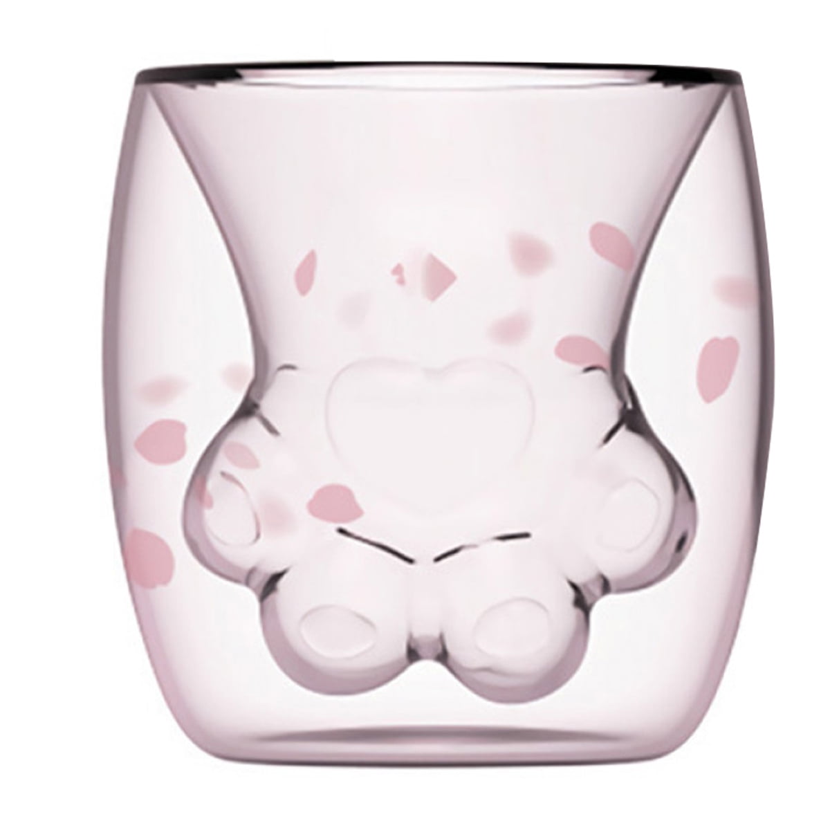 Click here for Slabsoy Pink Cat Paw Glass Coffee Mugs Clear Doubl... prices
