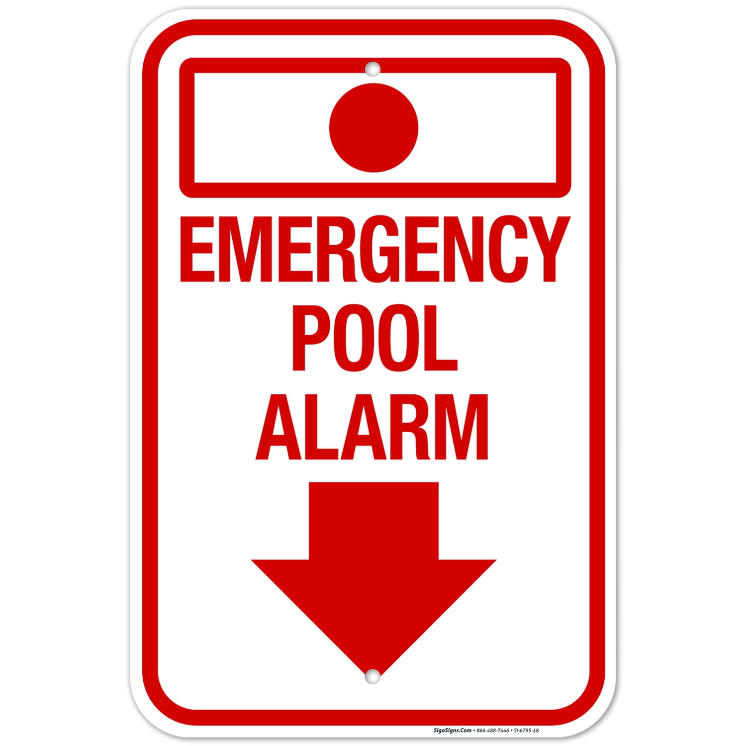 Emergency Pool Alarm Sign, Pool Sign, Vinyl Sticker - Walmart.com