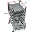 Pro Space Rolling File Cabinet with 5-Drawer Metal Wire Mesh Storage ...