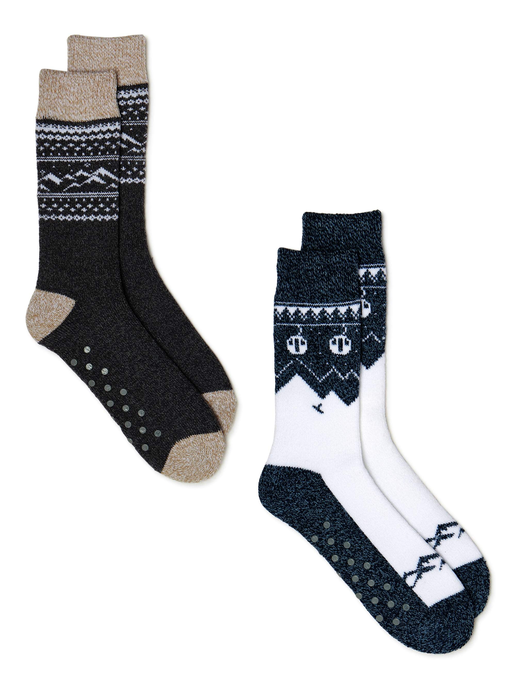George Men’s Holiday Thermal Crew Socks, 2-pack - Walmart.com