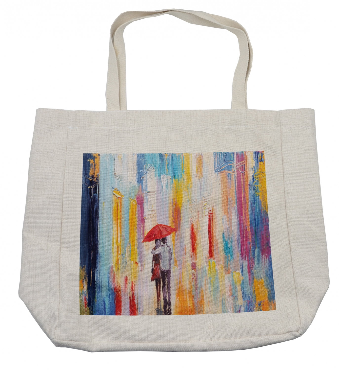 Urban Shopping Bag, Silhouette of a Love Couple in Street Rainy Day ...