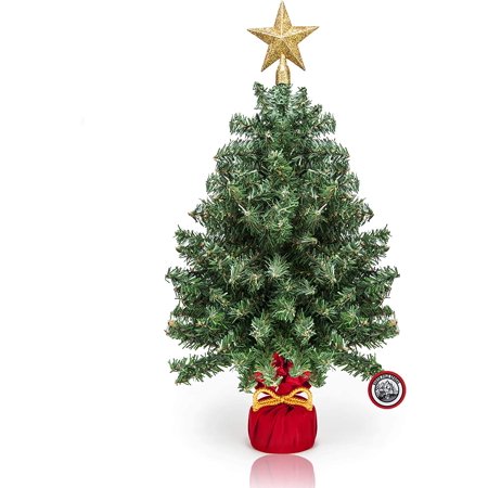 NorthPoleXpress 18" Mini Christmas Tree with Bonus Star Treetop - Small ...