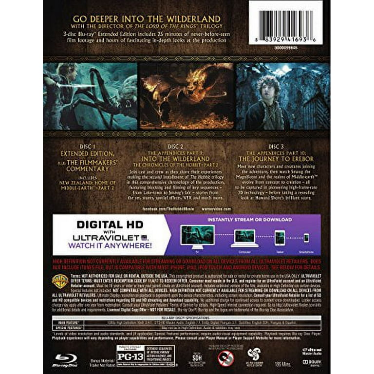 Hobbiten The Desolation Of Smaug Blu Ray Cover The Hobbit: The