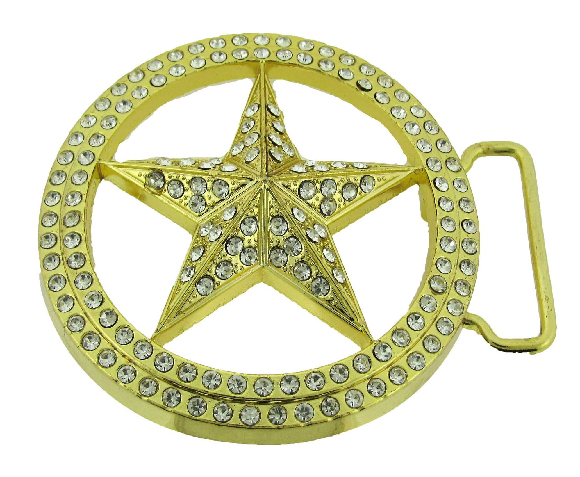 Star Gold Bling Rhinestones Belt Buckle Cowgirl Rodeo Costume Bling ...
