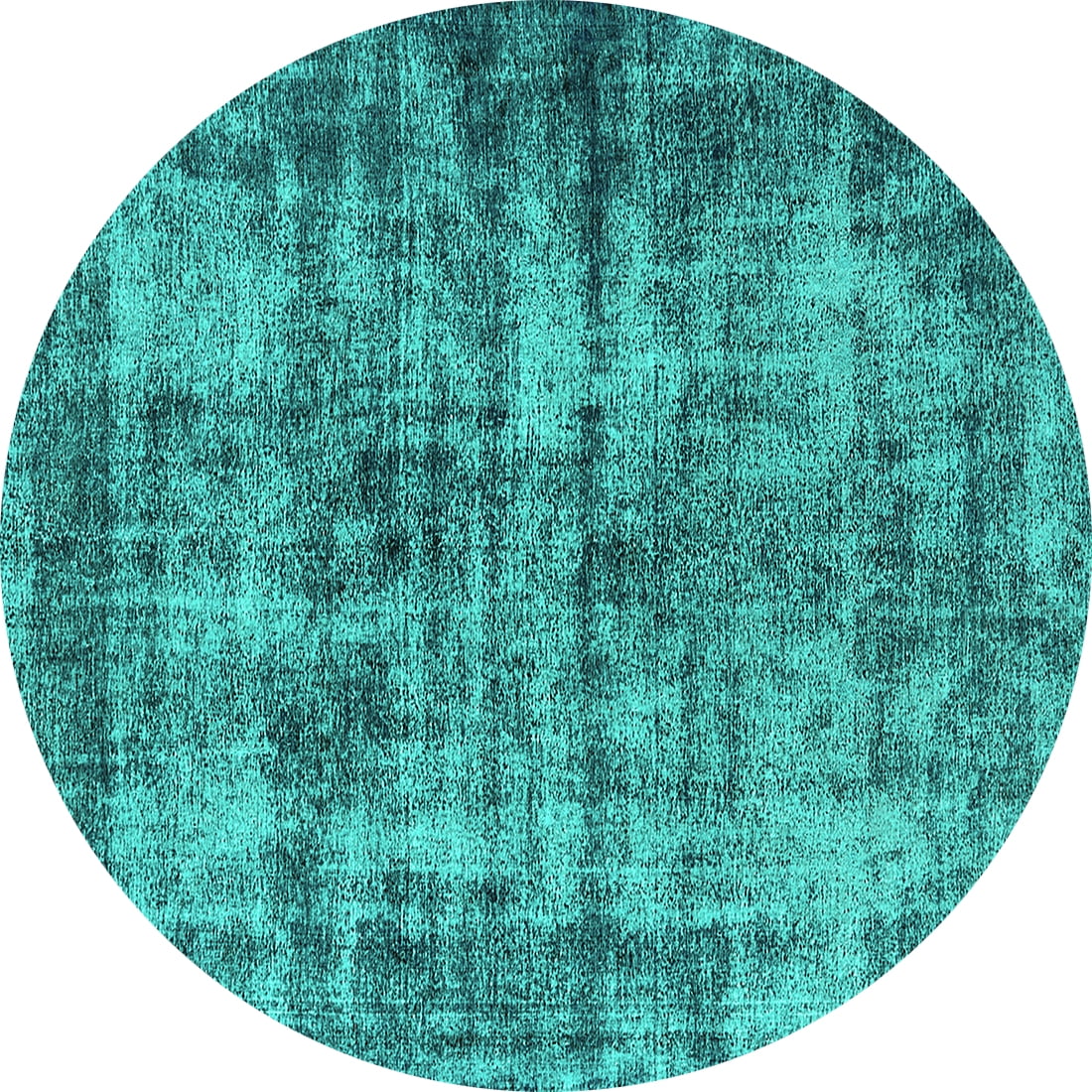 Ahgly Company Machine Washable Indoor Round Oriental Turquoise Blue ...