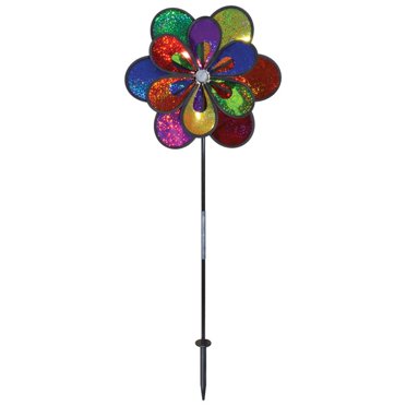In the Breeze 2705 - 12 Inch Pink Sunflower Wind Spinner with Leaves ...