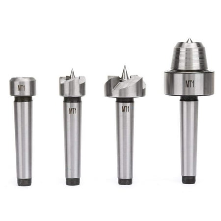 HUSERYT Steel Wood Lathe Live Center & Drive Spur Cup Arbor Set 4Pcs ...