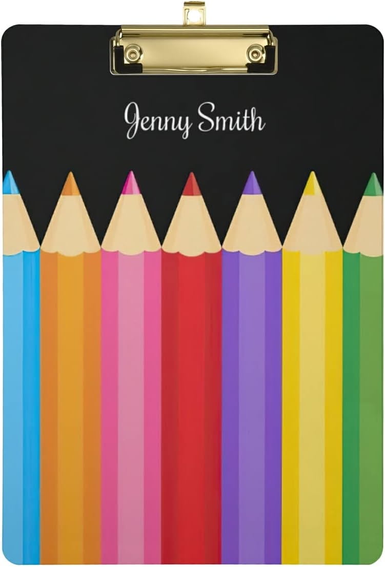 FMSHPON Colorful Pencil Clipboard Hardboard Wood Nursing Clip Board and ...