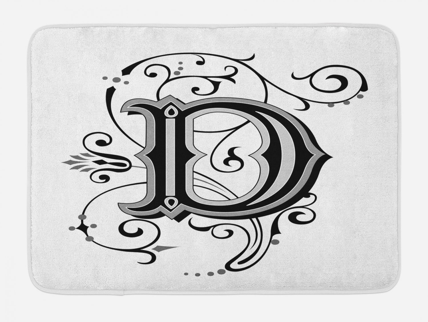 Letter D Bath Mat, Initial Letter from Medieval Scrolls Capital D ...