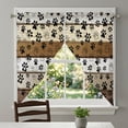 Dog Paw Sheer Curtains Swag Valances for Windows Farmhouse Wood Grain ...