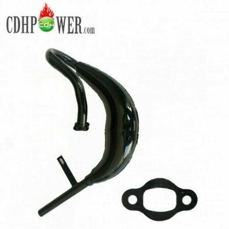 CDHPOWER Black CDH66 Exhaust Pipe Muffler-2 Stroke Engine Gas Motorized ...