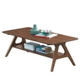 Arona Mid-Century Modern Wood Coffee Table with Shelf - Walmart.com