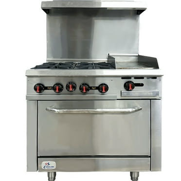 KFFKFF Gas Range for Commercial Kitchens, 6-Burner Countertop Model ...