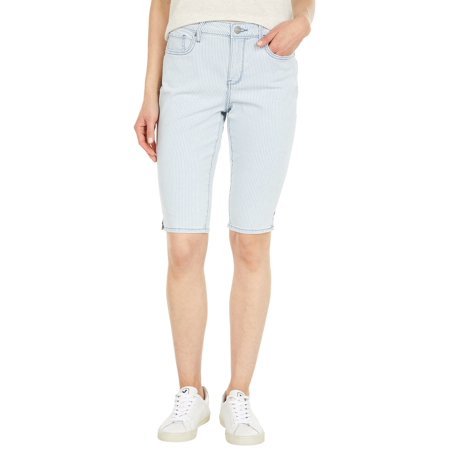 NYDJ Petite Knee Denim Capris w/Riveted Side Seam Slit in Rena Stripe ...