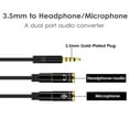 Portable Headset Adapter Splitter 3.5mm Jack Cable with Separate Mic ...