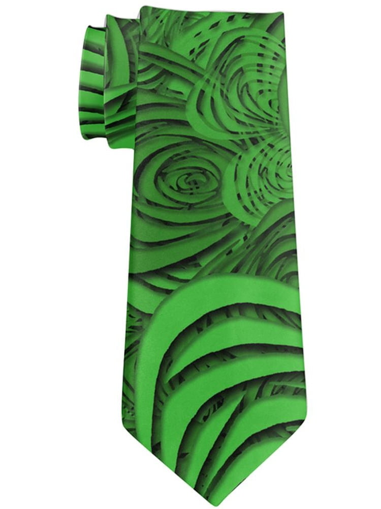 St Patricks Day Trippy Irish Clover Field All Over Neck Tie Multi ...