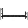 Pemberly Row Contemporary Powder-Coated Steel Single Bed Frame in Black ...