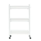 Mainstays 3-Tier Slim Rolling Bathroom Organizer Cart with Hooks, White ...