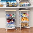4-tier Small Kitchen Storage Cart On Wheels With Pull-out Drawers ...