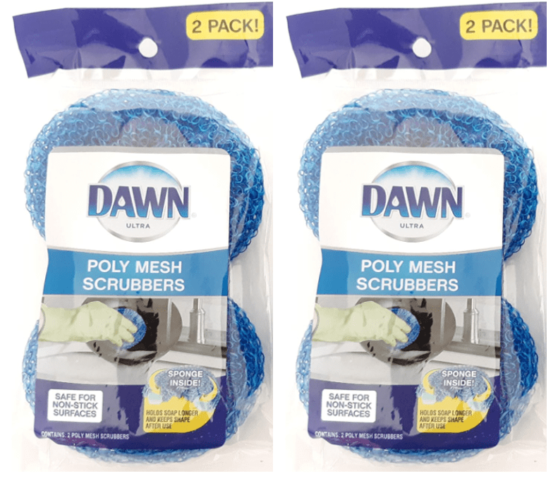 Dawn Scrubbers, Set of 4 Durable Non-Scratch Poly Mesh Scrubbers (2 ...