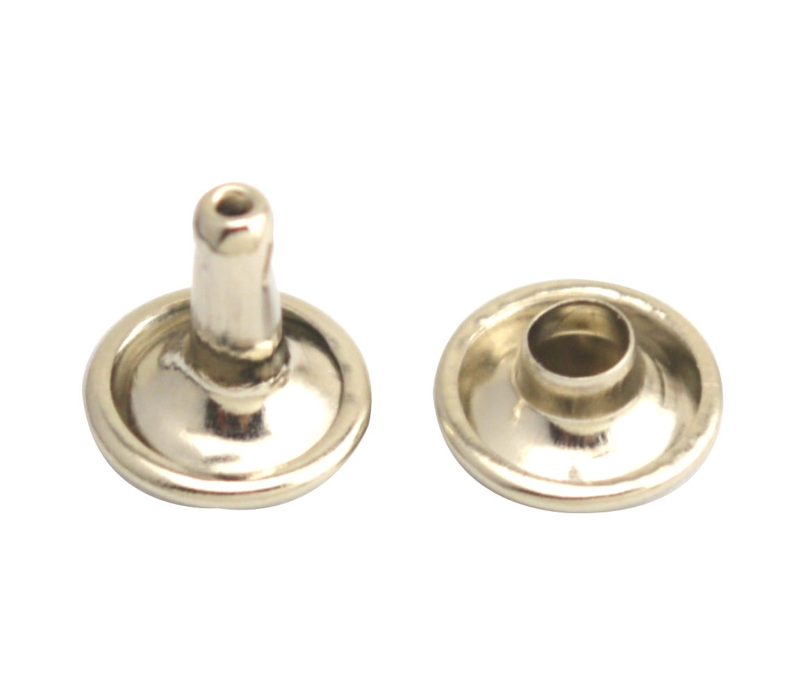 Fenggtonqii Silvery Double Cap Leather Rivets Tubular Metal Studs Cap ...