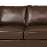 Free Shipping! Noble House Carey Faux Leather 3-Seater Sofa, Dark Brown ...