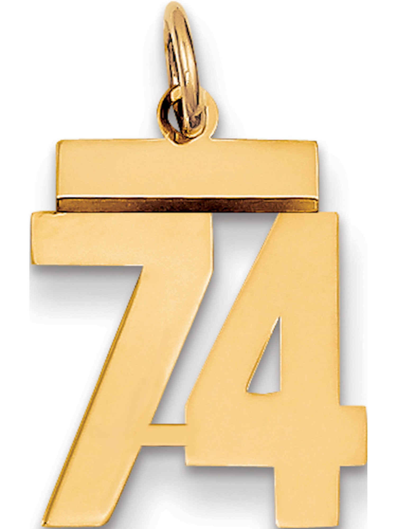 14k Yellow Gold Small Polished Number 74 Pendant / Charm - Walmart.com