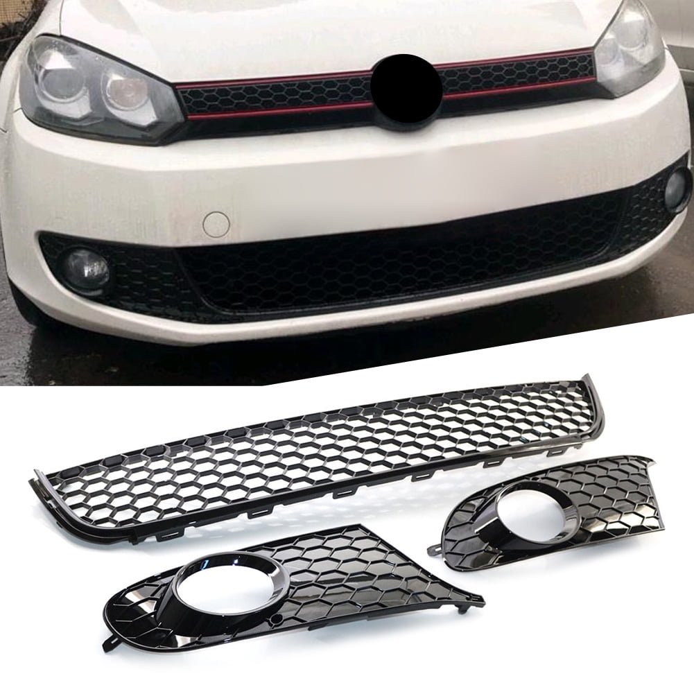 ZS Car Honeycomb Front Lower Bumper Mesh Grille Fog Light Grill For VW ...