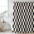 Arrow Feathers Shower Curtain, Retro Black Beige Arrow Feather ...