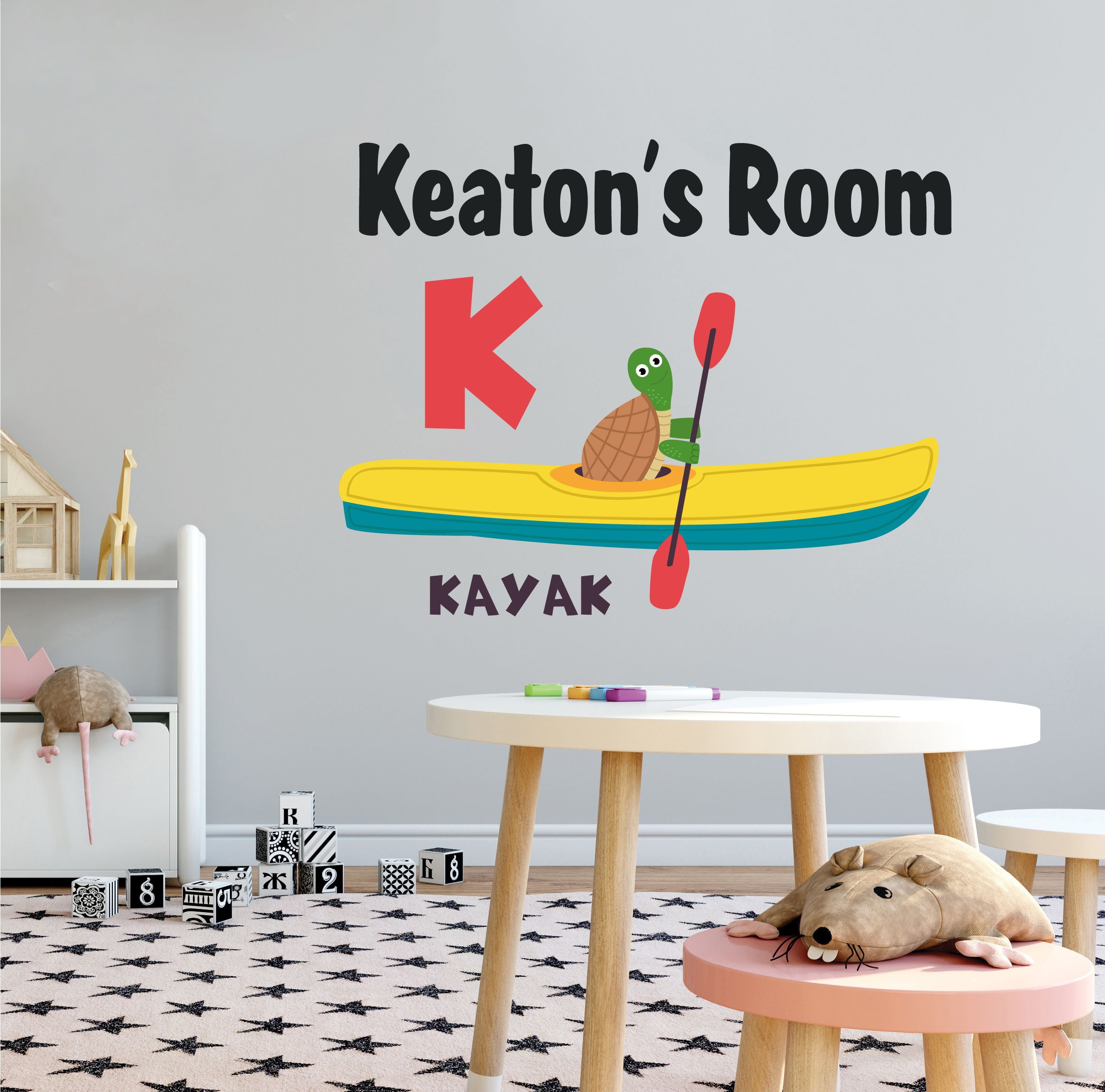 ALPHABET - Removable Turtle Tortoise Kayak Multicolored Vinyl ...