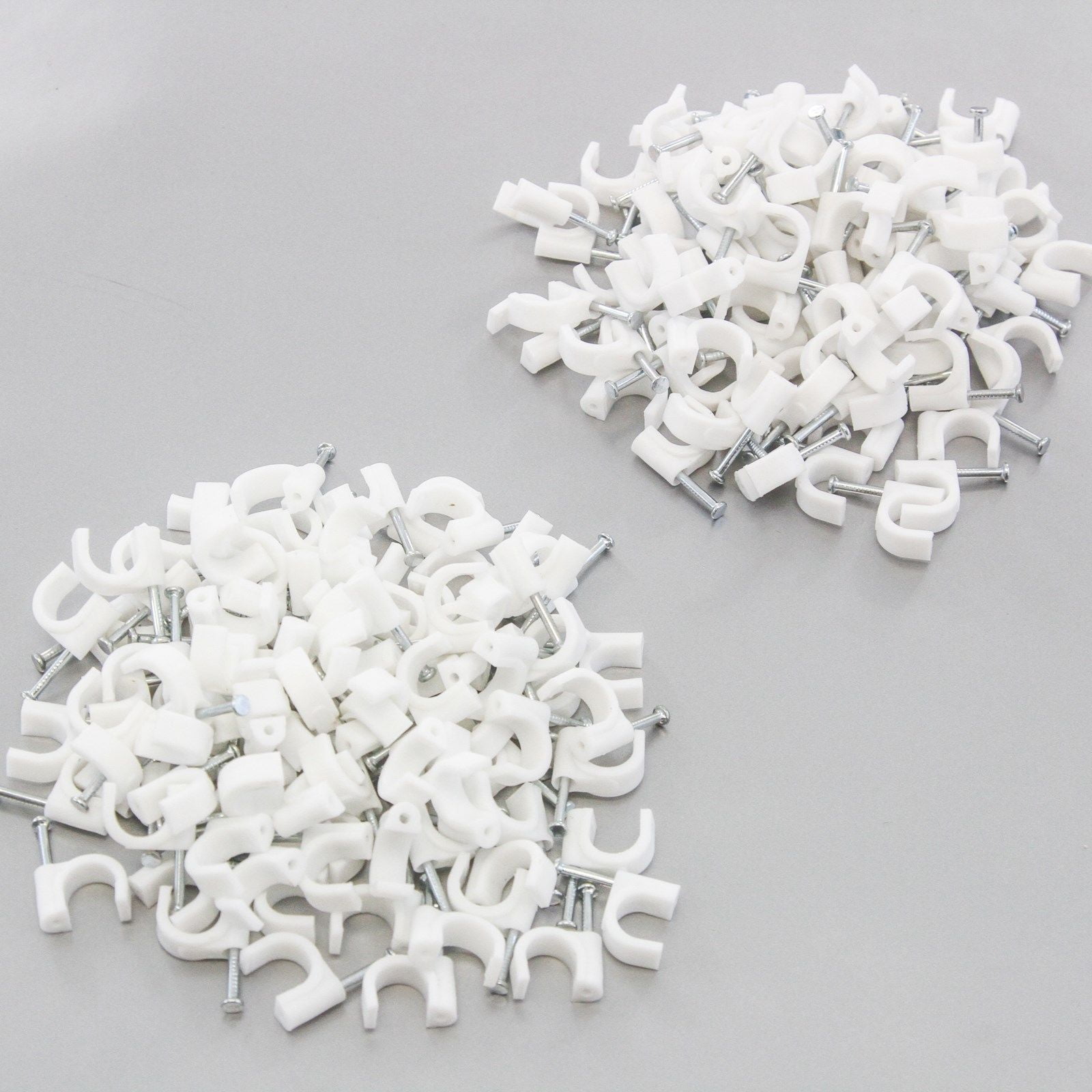 200 Round 3/8 Inches (10 mm) Cable Wire Clips Cable Management Cord Tie ...