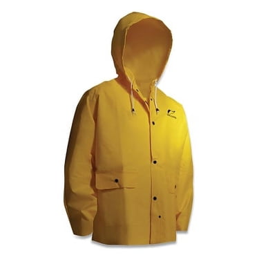 Classic Rain Coat, Detachable Hood, 0.35 mm PVC/Polyester, Yellow, 49 ...