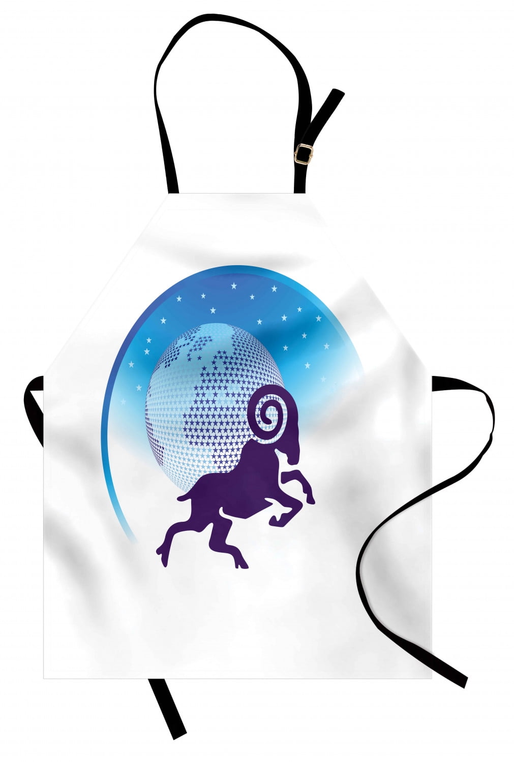 Zodiac Aries Apron Globe Icon Covered with Stars Cosmic Energy Abstract ...