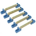 Terminal Block Blue Terminal Bus Bar 10 Positions Screw Brass Terminal ...